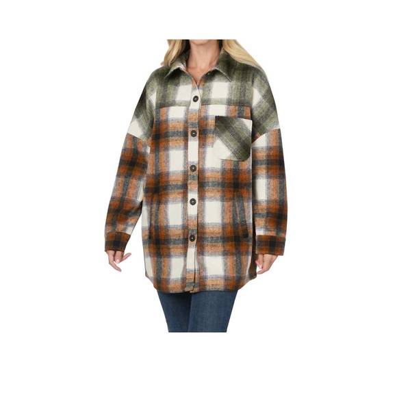 Zenana Outfitters | Tops | New Zenana Oversized Yarn Dyed Plaid Shacket ...